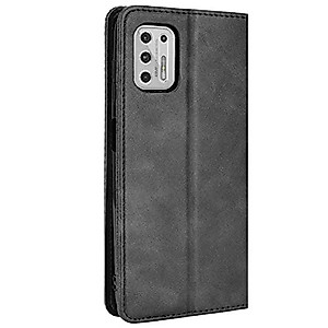 HualuBro Motorola Moto G Stylus 2021 Case, Retro PU Leather Full Body Shockproof Wallet Flip Case Cover with Card Slot Holder and Magnetic Closure for Motorola Moto G Stylus 2021 Phone Case (Black)