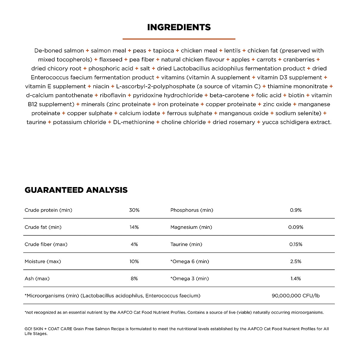 GO! SOLUTIONS Skin + Coat Care - Grain Free Dry Cat Food, 3 lb - Salmon Recipe - Cat Food for All Life Stages - with Probiotics