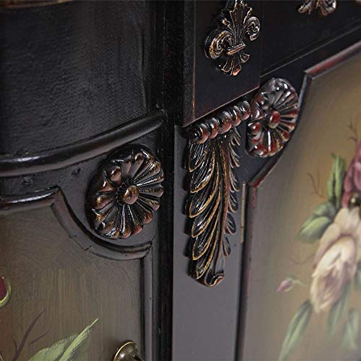 Nearly Natural French Vintage Style Floor Cabinet, 31.25" x 11.75" x 28", Brown