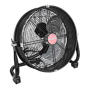 OEMTOOLS OEM24891 12” Tilting Workspace Fan, High Velocity Personal Fan, High Velocity Fan, Small Barrel Fan, Black