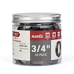 IWISS 3/4-Inch PEX Pipe Crimp Copper Rings, Skid-Proof, F1807 Standard-50pcs