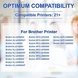 TN850 TN 850 Toner Cartridge Compatible Toner Replacement for Brother TN850 TN820 TN 850 TN-850 for Brother HL-L6200DW MFC-L5850DW MFC-L5900DW MFC-L5700DW HL-L5200DW High Yield Printer (2 Black)