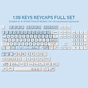 JOMKIZ 139 Keys PBT Keycaps,MOA Profile Keycaps Dye Sublimation Customized ANSI Layout Keycaps Set for Cherry MX Magnetic Switches Mechanical Keyboards