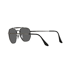 Ray-Ban RB3648 The Marshal Square Sunglasses, Antique Gunmetal/Dark Grey, 54 mm