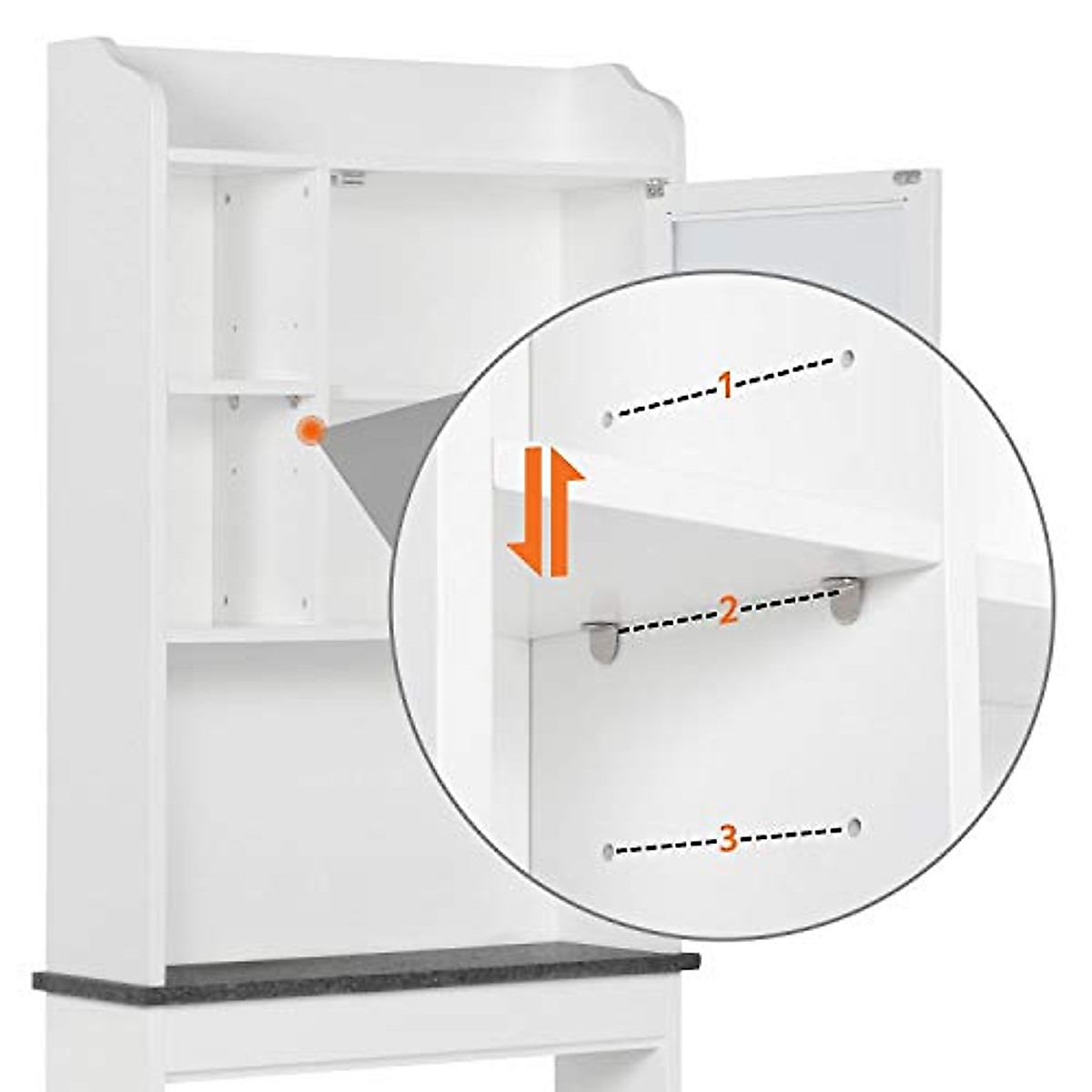 Yaheetech Over The Toilet Cabinet, Space-Saving Bathroom Cabinet w/Adjustable Shelves, 7.4in D x 23.2in W x 68.9in H