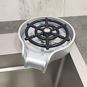 Glass, Mug Rinser for Kitchen Sinks, Faucets home Sink tool, Home, Accessories, Black Brushed High Power Rinse Cup Clean Wet Automatic neat bottle Flushing Device Cleaners, Fountain washers cleaner