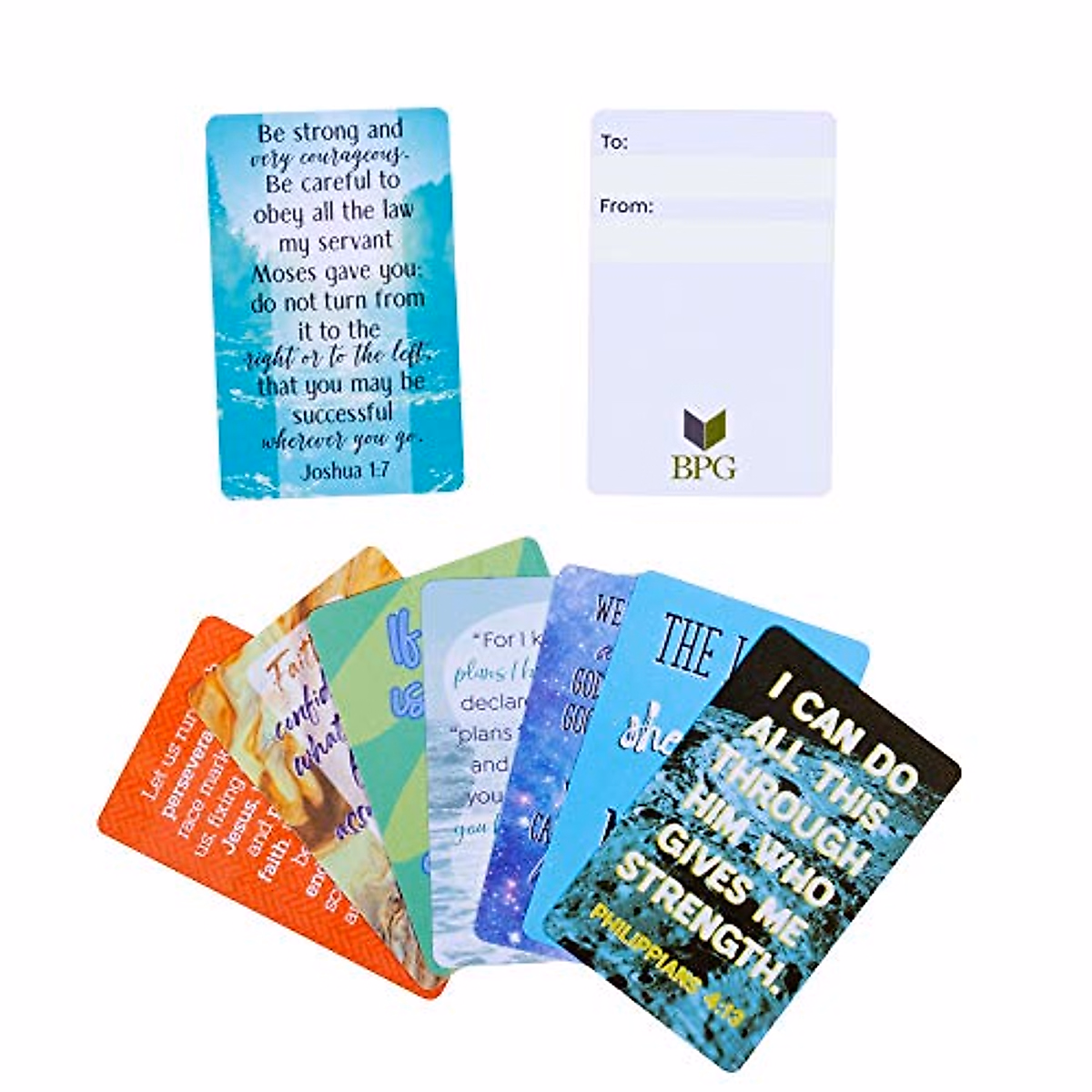 Juvale 24-Pack Plastic Bible Scripture Encouragement Cards Christian Inspirational Prayer Verses Wallet Size 3 x 2 Inches