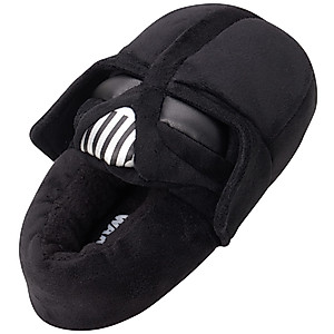 Disney Mandalorian Boys' Star Wars Slippers - 3D Baby Yoda Plush Fuzzy Slippers - Darth Vader Slippers for Boys (Shoe Size 11-5), Size 11-12, Darth Vader