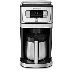 Cuisinart DGB850 Fully Automatic Burr Grind and Brew Thermal Coffeemaker (10 Cup) with Stainless Steel Coffee Canister Bundle (2 Items)