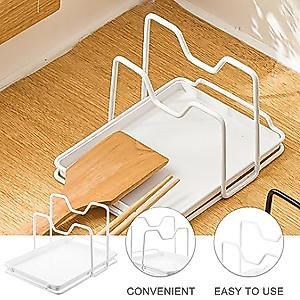 Cutting Board Pot Rack Pan Lid Organizer Rack Stand Spoon Rest with Drip Tray for Pot Lids Spatulas Spoons s Cutting Board Organizer