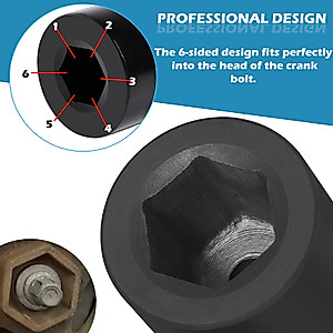 1/2" Drive Crank Bolt Socket Set, 17MM, 19MM, 21MM, 22MM, 24MM 27MM, Harmonic Balancer Socket Set, Crank Bolt Removal Tool, 3 Times Momentum Power of Standard Impact Socket Set, Deep Impact Socket Set