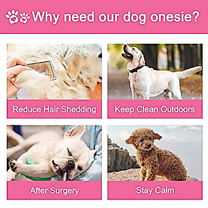 Due Felice Dog Onesie Shedding Suit Full Coverage Pet Surgical Recovery Bodysuit After Surgery Wear Cone Collar Cone Alternative Anxiety Calming Shirt for Female Male Dog