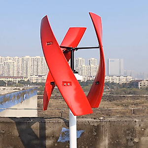 Free Energy 600w Vertical Wind Turbine Generator 3 Blades 12v 24v 48v 300RPM with MPPT Controller For Home Factory Use (48V With Controller, White)