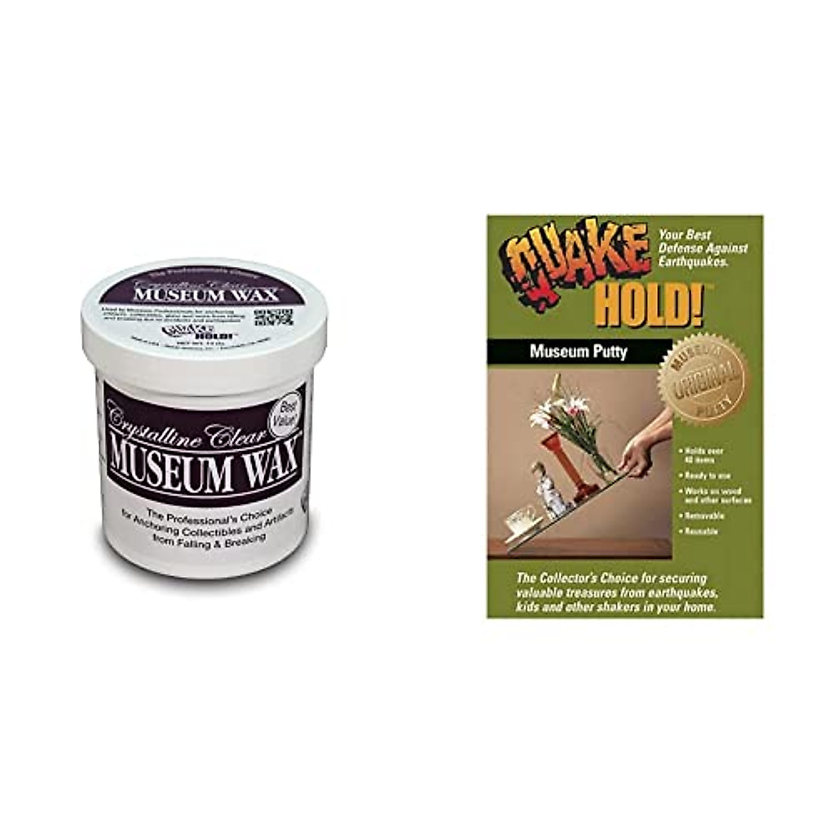 Quakehold! 13-Ounce Museum Wax, 1 Pack & 88111 Museum Putty Neutral 2.64 Oz.