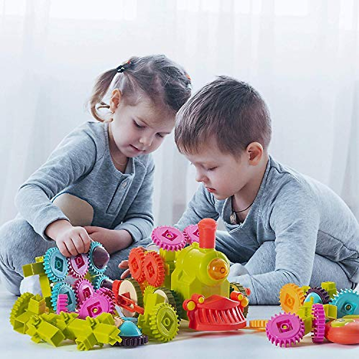Top Race Remote Control Moving Gear Train Stem Building Toy with Lights and Sound Gift Toys for Boys 4,5,6,7,8 Year Olds | Kids Stem Building Blocks Toy (98 Pieces)