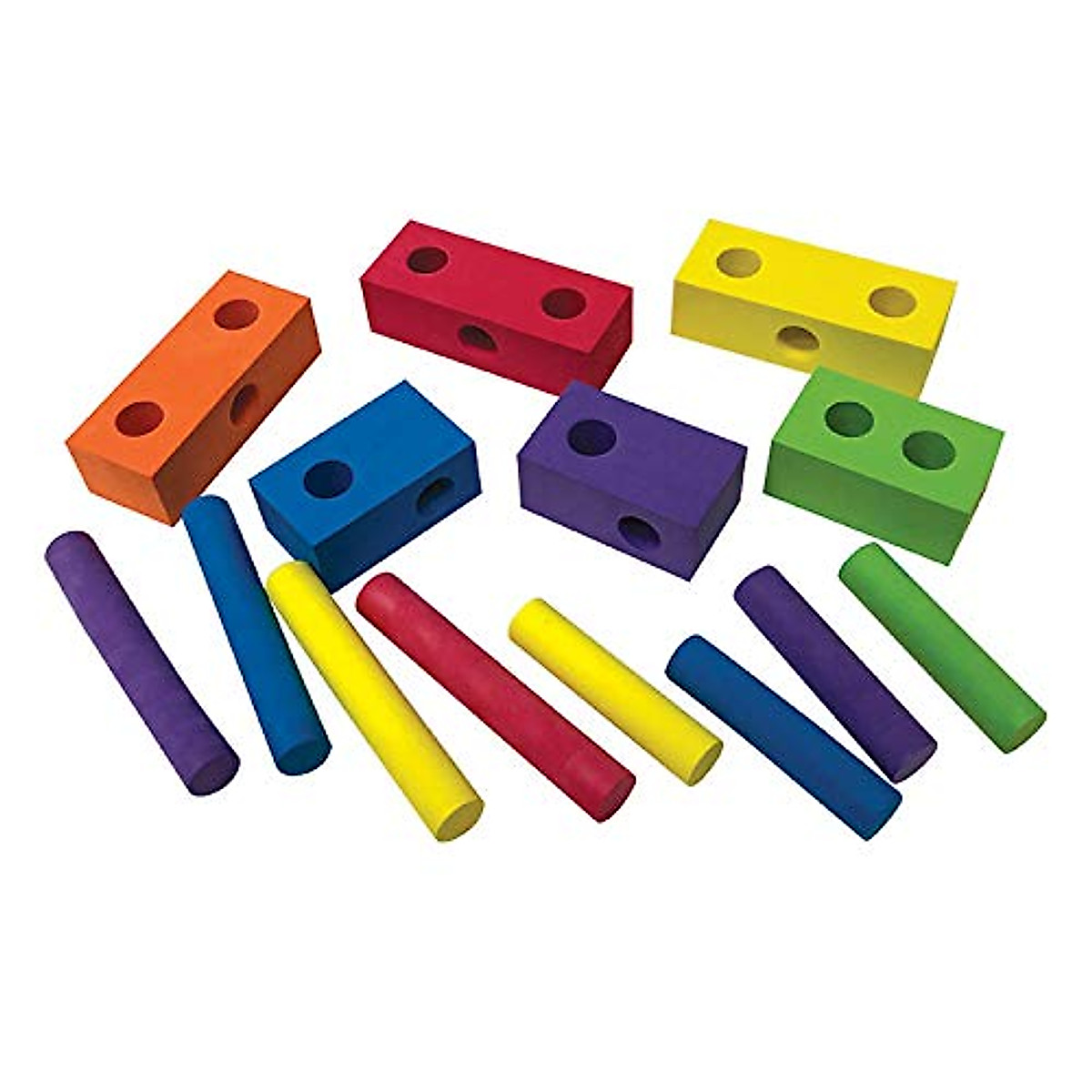 FUN n' SAFE (7684 Foam Peg Blocks for Kids, 150 Brightly Colored Pieces