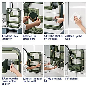 Hokyzam Bathroom Shelves Bathroom Cabinet Wall Mounted, Wall Floating Shelves Organizer Transparent Multi-Function Floating Rack for Bathroom Bedroom Living Room Halloween Decorations Shelf