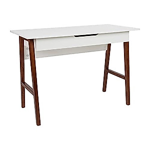 Flash Furniture Computer Desk - White Home Office Desk with Storage Drawer - 42" Long Writing Desk for Bedroom