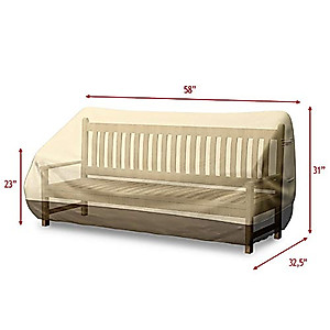 Home-Complete Outdoor Cover for Loveseat, Sofa, Bench- 58 Inch Heavy Duty Water Resistant Patio Furniture Protective Cover with Vent and Custom Fit