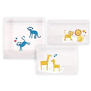 Amazon Brand - Mama Bear Reusable Snack Bags, One Size, 6-pack