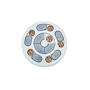 FUUIE Bowls for Food and Water Dog Bowl Pet Training Puzzle Slow Food Bowl Leaking Food Reward Dog Game Bowl for Dog Cat Funny Slow Eat Biting Interactive Toys (Color : Blue, Size : Round)