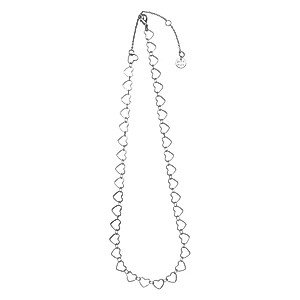 Pura Vida 14" Silver Plated Heart Charm Choker Necklace - Adjustable Chain, Brass Base - 3" Extender