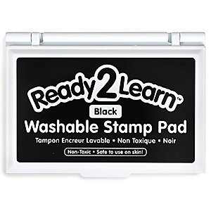 READY 2 LEARN Washable Stamp Pad - Black - Non-Toxic - Fade Resistant - Perfect for Scrapbooks, Posters and Cards