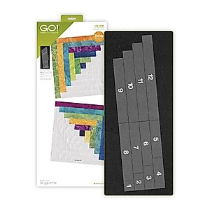 AccuQuilt GO! 12 Inches Accurate Log Cabin Square Fabric Cutting Die with Multiple Sizes by Leslie Main for Quilting, Pillows, or Table Runners