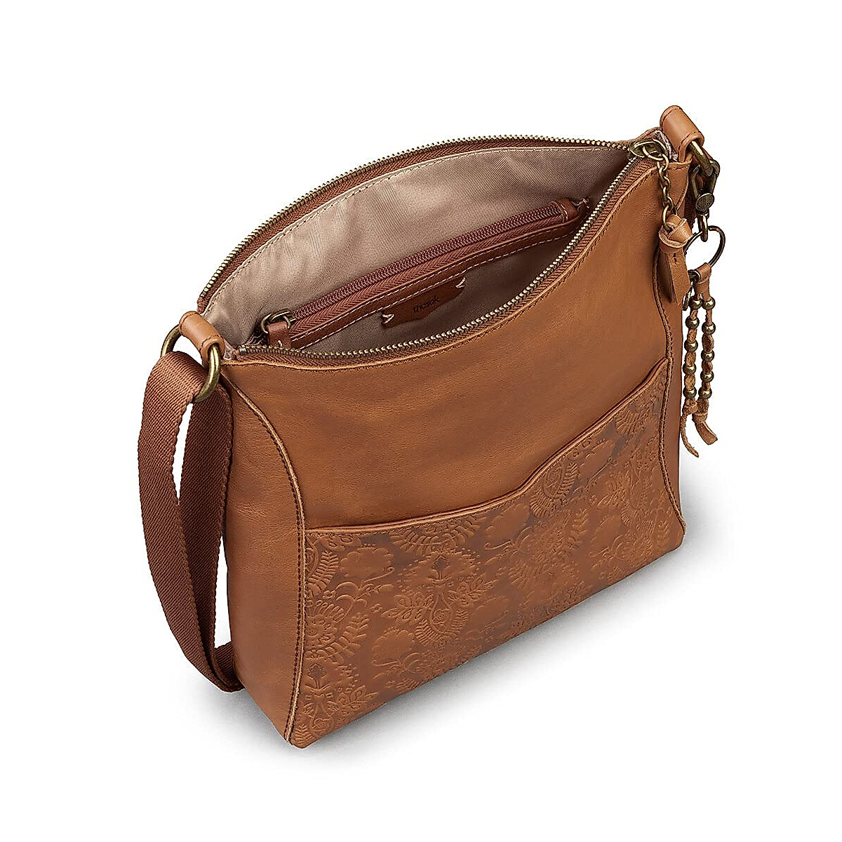 The Sak Lucia Crossbody Tobacco Floral Embossed One Size