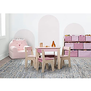 GAP GapKids Table and 4 Chair Set - Greenguard Gold Certified, Blush/Natural