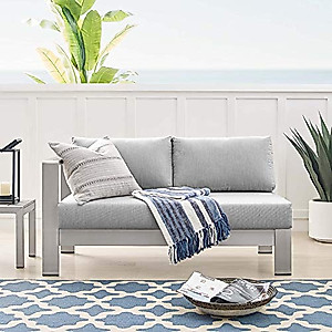 Modway EEI-4223-SLV-GRY Shore Sunbrella Patio Left-Arm in Silver Gray