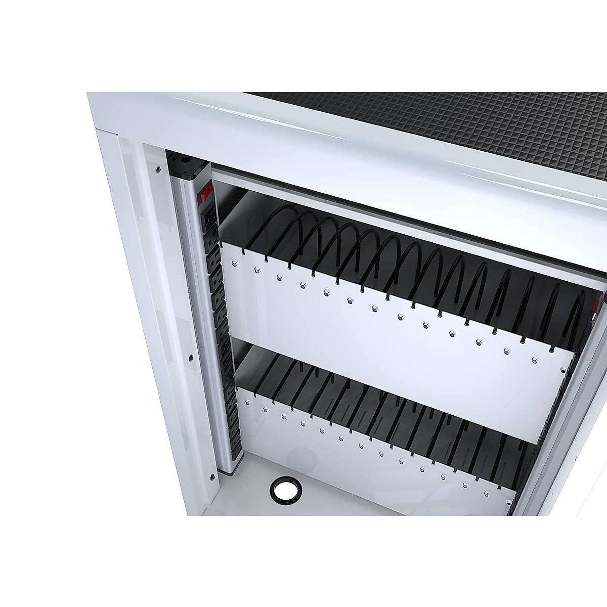 TIOPLY Laptop Charging Cart, White, Durable, 32 Devices, Fast Charging, Security Storage, Easy Use, Anti-Rust