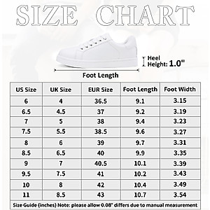 Vepose Women's 8003 Fashion Lace Up Comfortable Casual Tennis Sneakers,White,Size 8M US(CJY8003 White 08)