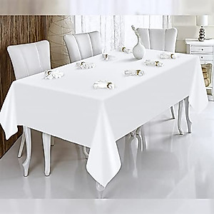 12 Pack White Tablecloths for Rectangle Tables Stain and Wrinkle Resistant Washable Polyester Tablecloth 60 x 102 Inch Table Cloth Rectangle Table 6 Foot Rectangle Table Cloth for Wedding Party
