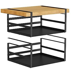 PEKGRIL 2 Pack Under Shelf Basket, Black Undershelf Storage Basket, Heavy Duty Slide-in Hanging Storage Basket, Metal Under Cabinet Organizer for Kitchen, Pantry, Desk, Bookshelf, Cabinet