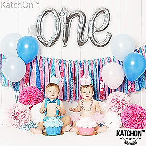 Big, Silver One Balloon for First Birthday - 20 Inch | One Birthday Balloon for Winter Onederland 1st Birthday Girl Decorations | One Silver Balloon, One Mylar Balloon | One Balloons for 1st Birthday