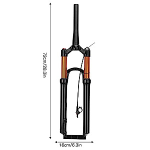 Uxsiya Bike Accessory, Quiet Driving Good Lock Control Air Front Fork Wire Control Front Fork for 27.5in Mountain Bike