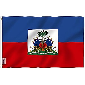 Anley Fly Breeze 3x5 Foot Haiti Flag - Vivid Color and Fade proof - Canvas Header and Double Stitched - Haitian National Flags Polyester with Brass Grommets 3 X 5 Ft