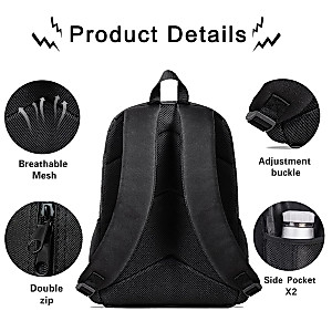 Kids 3Pcs Cartoon Backpack Set, 3-in-1 Large Capacity School Bookbag Travel Daypack Bag with Lunch Bag and Pencil Case -1