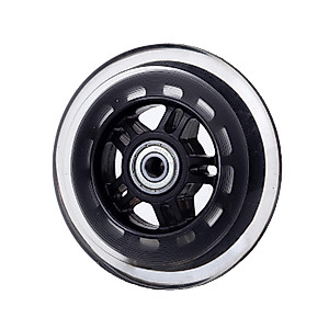 Little World Scooter Wheels Pair - 2Pcs Scooter Replacement Wheels - 100mm Pro Stunt Scooter Replacement Wheels with ABEC-7 Bearing - Quality Scooter Wheels for Smooth Ride, Black 100mm wheels