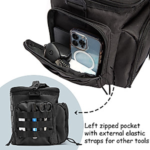 MOV COMPRA Tactical Leakproof Lunch Bag for Men, Insulated Lunch Box for Men Large Capacity with MOLLE Water Bottle Pouch and Adjustable Shoulder Starp, Green Lunchbox for Adults for Work, Picnic