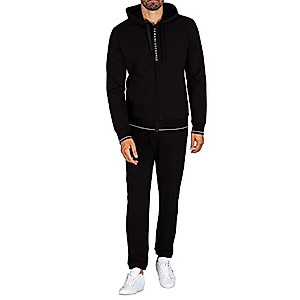 A|X ARMANI EXCHANGE mens Drawstring Jogger With Logo Zip Pocket Casual Pants, Black, Small US