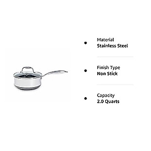 HexClad Hybrid Nonstick 2-Quart Saucepan with Tempered Glass Lid, Stay-Cool Handle, Dishwasher Safe, Induction Ready, Compatible with All Cooktops