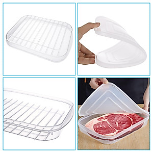 SHUESS 6 Pack Bacon Keeper for Refrigerator, Plastic Deli Meat Saver with Lids Airtight, Cold Cuts Storage Containers for Fridge, Food Shallow Low Christmas Cookie Holder