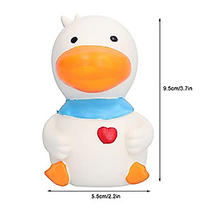 Shanrya Squeaky Duck Pet Toys, Squeaky X Duck Dog Toys Durable Latex for Dog Puppy Chewing Playing(White)