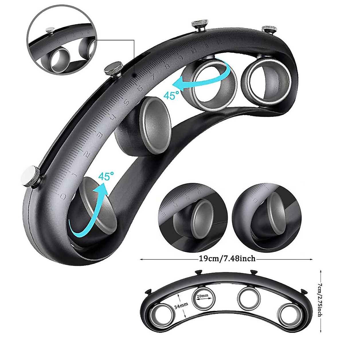 FOVERN1 Guitar Finger Expansion, Finger Sleeve Finger Force Span Practing Trainer TooL Training Bands for Guitar Bass Piano Finger Speed System Musical Instrument Accessories