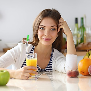 20 Pieces 14 Inch Stainless Steel Straws Long Drinking Straws for 100 oz Tumblers with Silicone Tips, Reusable Metal Drinking Straws Extra with 4 Pieces Cleaning Brush