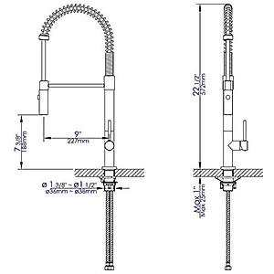 ALFI brand ABKF3732-PC Kitchen Faucet, 22.5"H, Polished Chrome