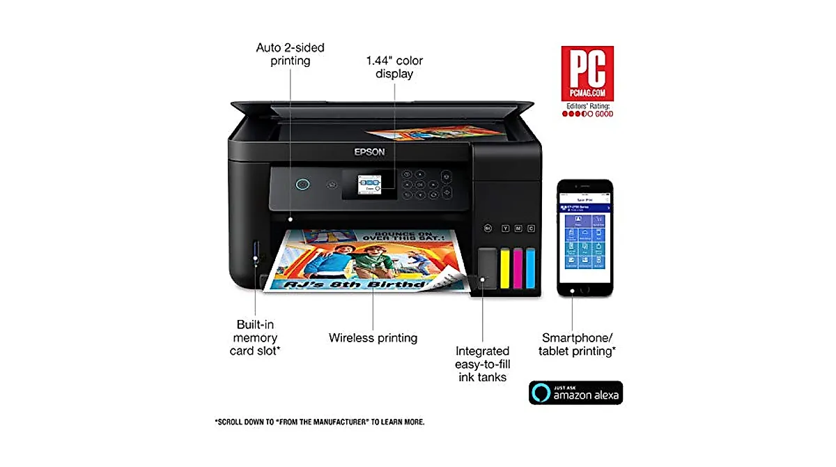 Epson EcoTank ET-2750 Wireless Color All-in-One Cartridge-Free ...