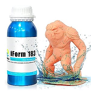 YOUSU iForm 183 Water-Washable Low Odor LCD 3D Printer Resin UV-Curing 405nm 3D Resin Suitable for Mono Screen and RGB Screen High Resolution 3D Printing Liquid Red Wax Color 1000g